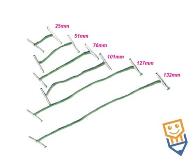 TREASURY TAGS Metal Ends GREEN STRING 25mm EXTRA SMALL Short FASTENER ...