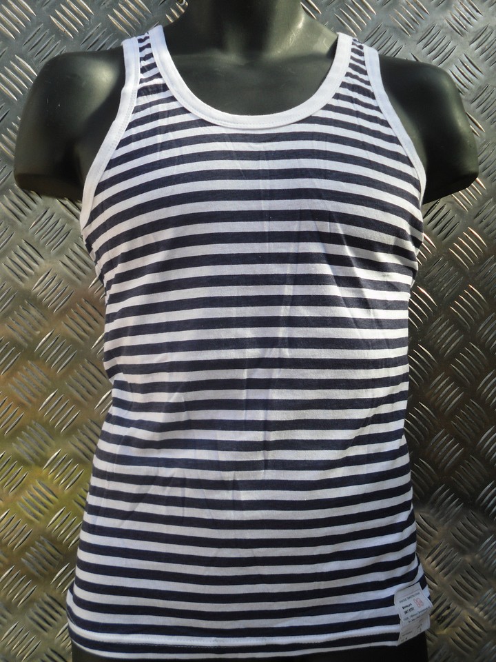 Russian / Soviet / USSR/CCCP Style Stripy Sailors Telnyashka Vest Navy ...