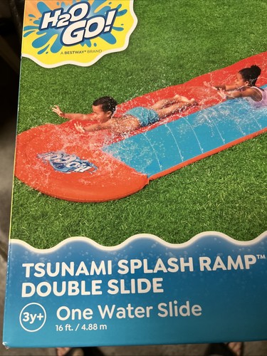 H2OGO Tsunami Splash Double Ramp Slide 16ft Inflatable Water Slide w ...