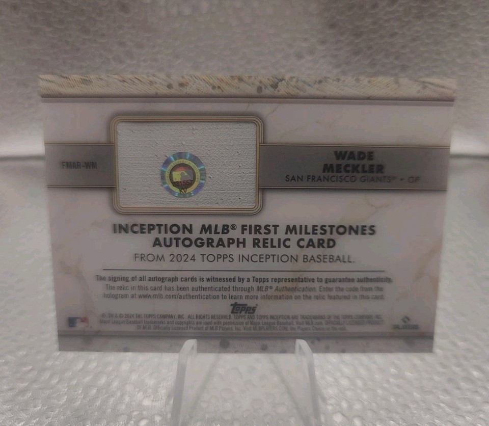 2024 Topps Inception First Milestones Auto Relic /99 Wade Meckler First ...