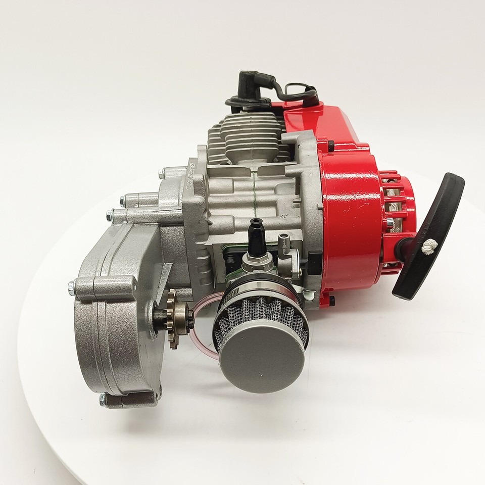 49CC MINI DIRT BIKE ENGINE WITH TRANSFER BOX RED PULL START MINI MOTO ...