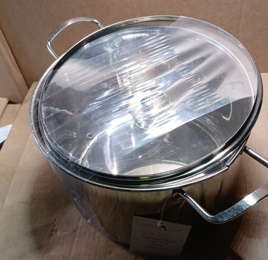 Penguin Home Stock Pot 24 cm 7 Litre Stainless Steel Stockpot with ...