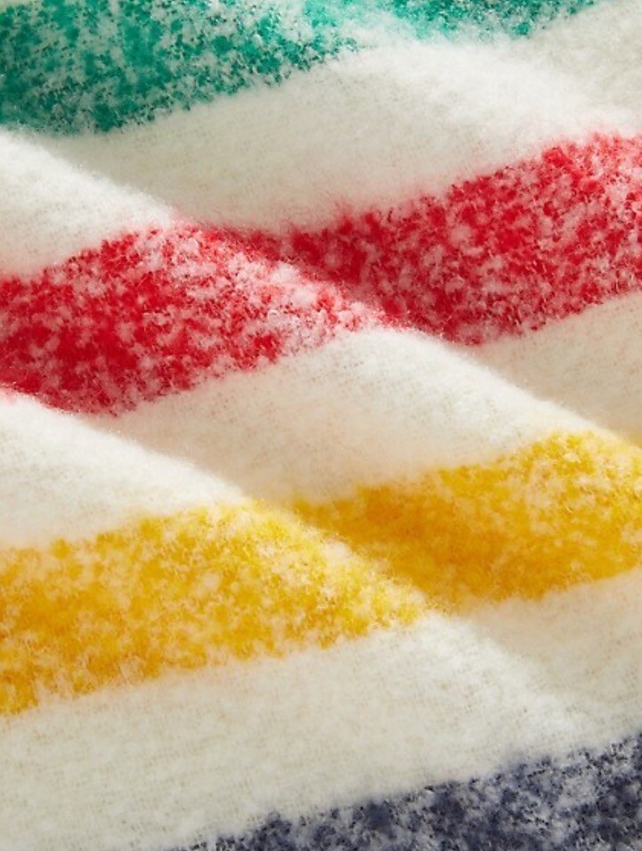 Hudsons Bay/ HBC Stripes Multistripe Fuzzy All-Season Wool Throw ...