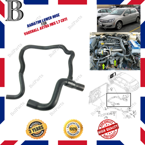 Radiator Lower Hose for Vauxhall ASTRA MK5 1.7 CDTI 13218624 1337785 ...