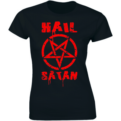 Hail Satan T-Shirt - Pentagram Rock Goth Unholy Satanic Punk Emo ...