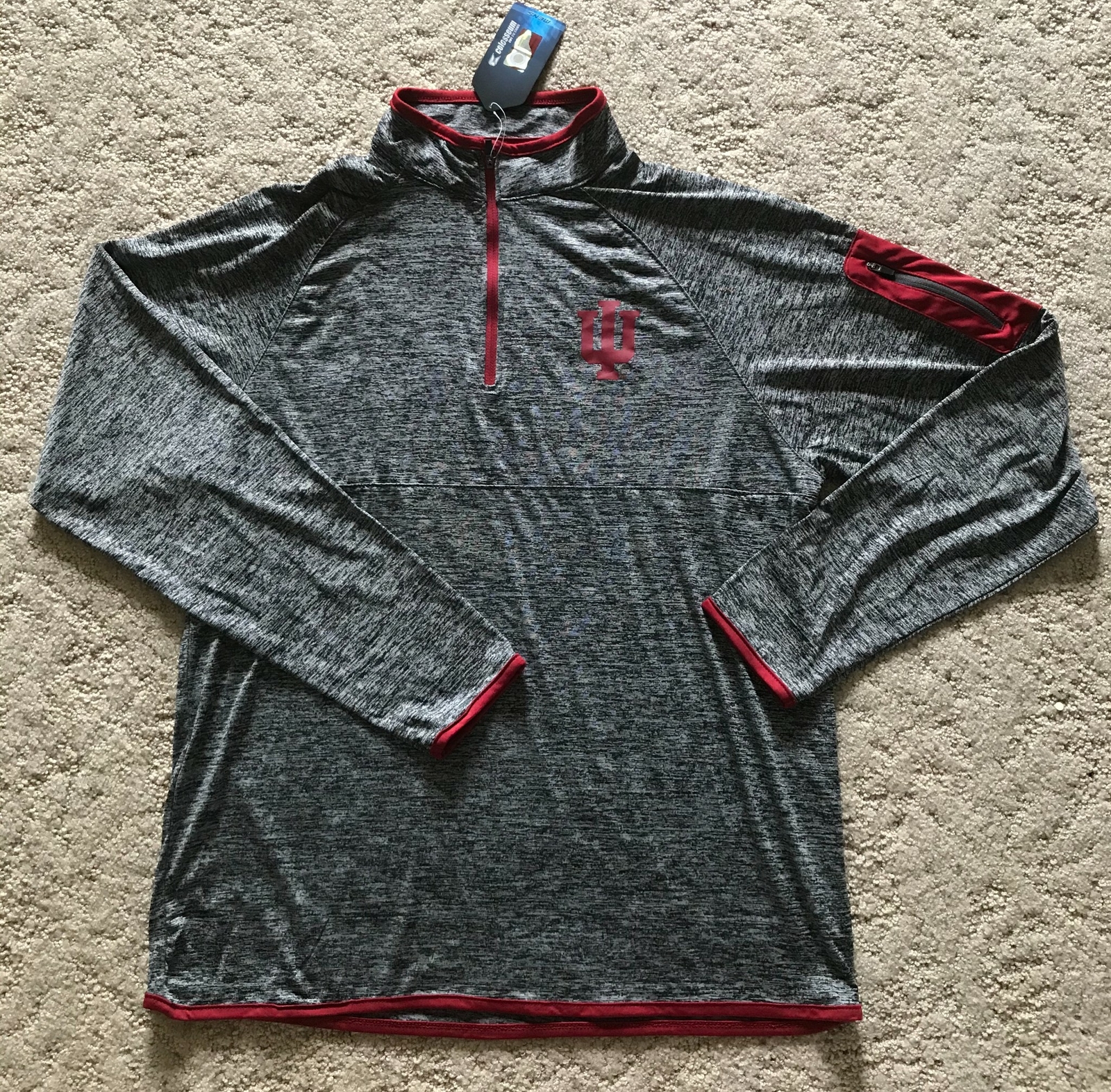 IU Men's Colosseum Indiana University Pullover Top Black Grey Size ...