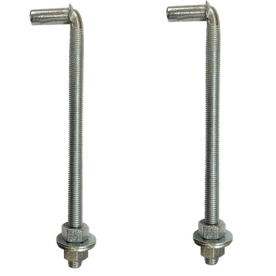 3/4" x 12" Heavy Duty J Bolt Lag Hinge Pin Fastener w/ Washers & Nuts 2 ...