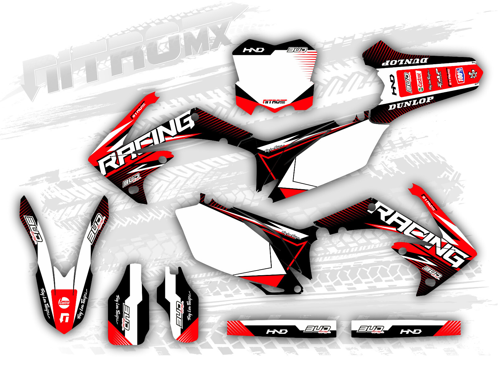 Graphics Kit fits Honda CRF 250 R CRF 250R 2010 2011 2012 2013 Decals ...