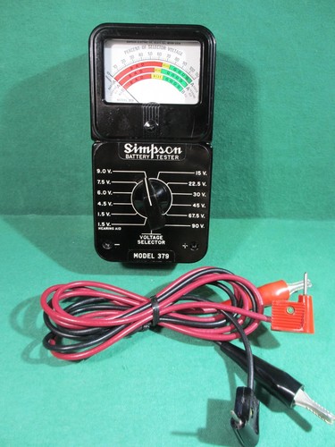 Simpson Model 379 Battery Tester + Orig. Test Lead Set Working ...