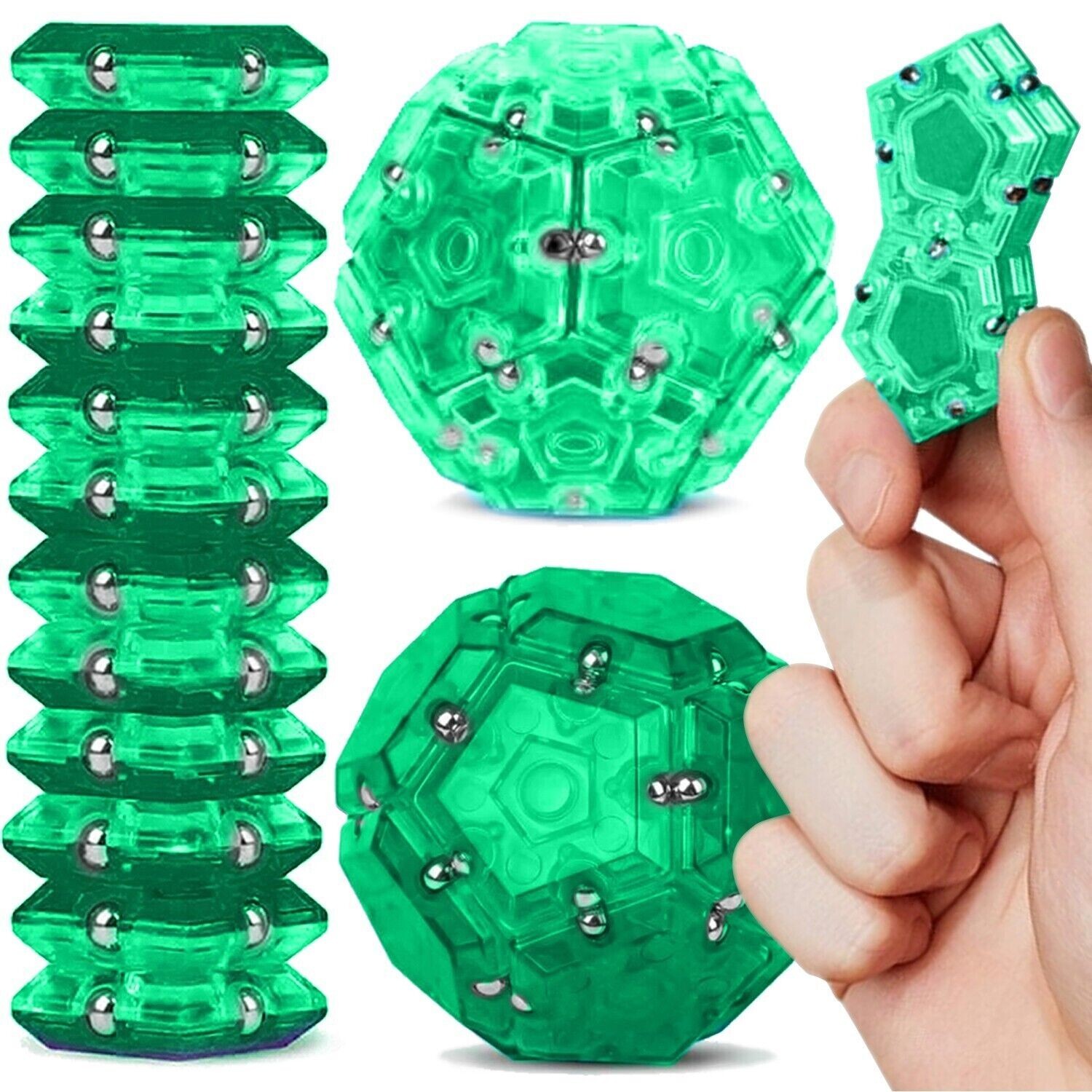 Magnetic Fidget Sphere 12 Piece Pentagon Desk Toy | eBay