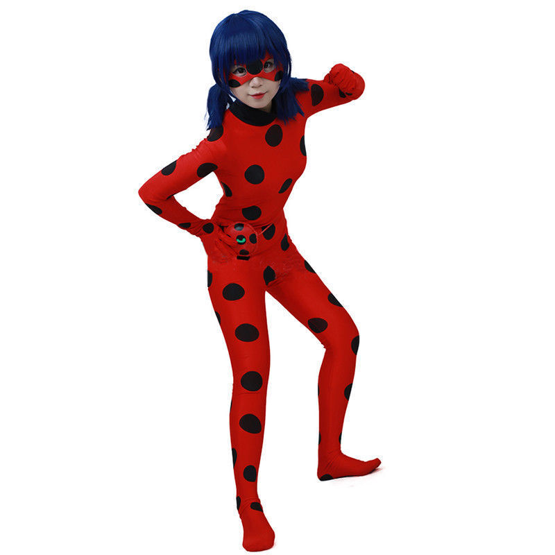 Girls Kids LadyBUG Jumpsuit Outfits Cos Tight Costume Fancy Dress Up ...