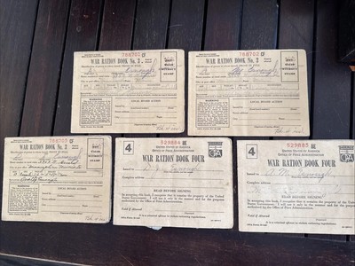 WW2 1942-1943 War Ration Books 5 W/ Stamp Folder | eBay