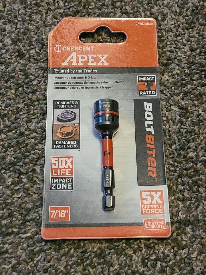 Crescent Apex Bolt Biter Impact Nut Extractor And Driver 7/16'' Brand ...