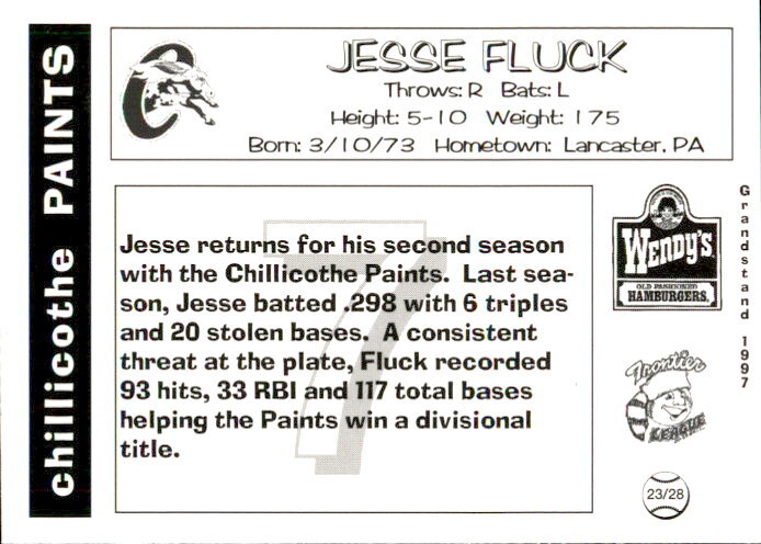 1997 Chillicothe Paints Grandstand #9 Jesse Fluck Lancaster ...