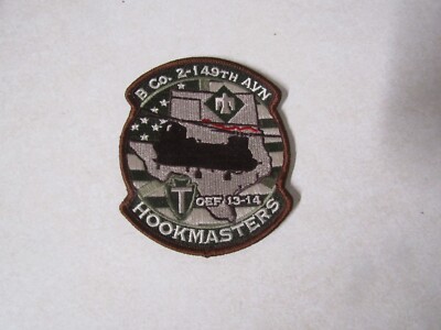 MILITARY PATCH SEW ON B CO 2-149TH AVIATION TEXAS HOOKMASTERS OEF 13-14 ...