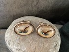 Vintage SWANK Reverse Painted Look Mallard Duck Crystal Dome Cufflinks ...