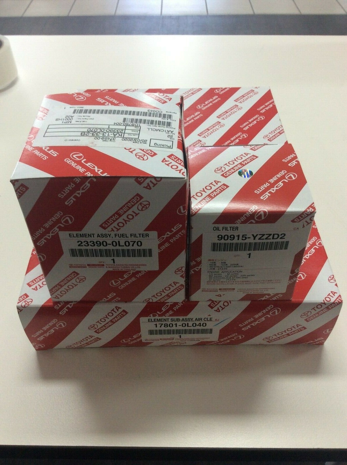 GENUINE TOYOTA HILUX SERVICE KIT 2.8L 1GD DIESEL GUN126 AIR OIL FUEL ...