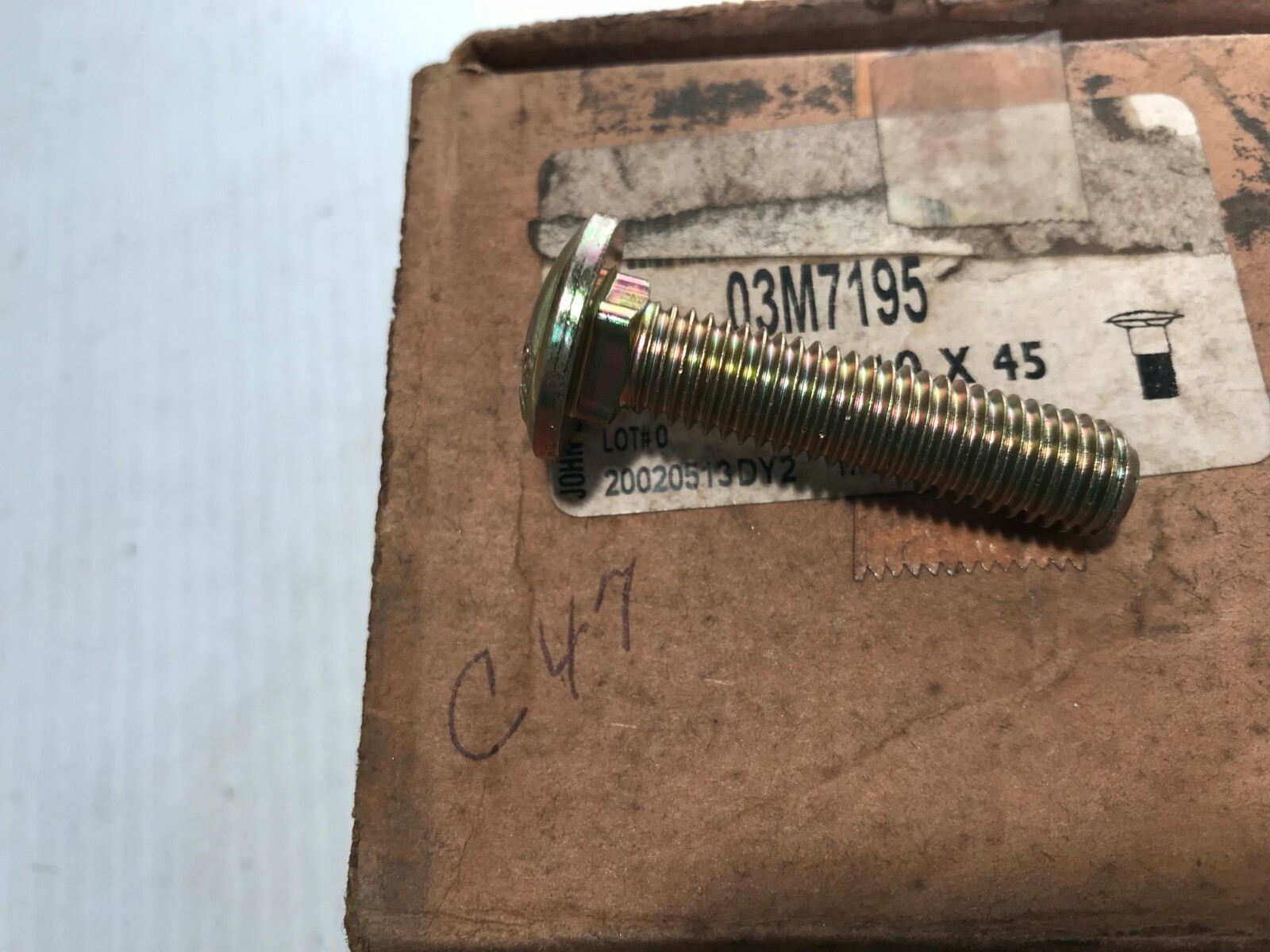 03M7195 GENUINE John Deere Original Equipment CAP SCREW BOLT QTY of 2 ...
