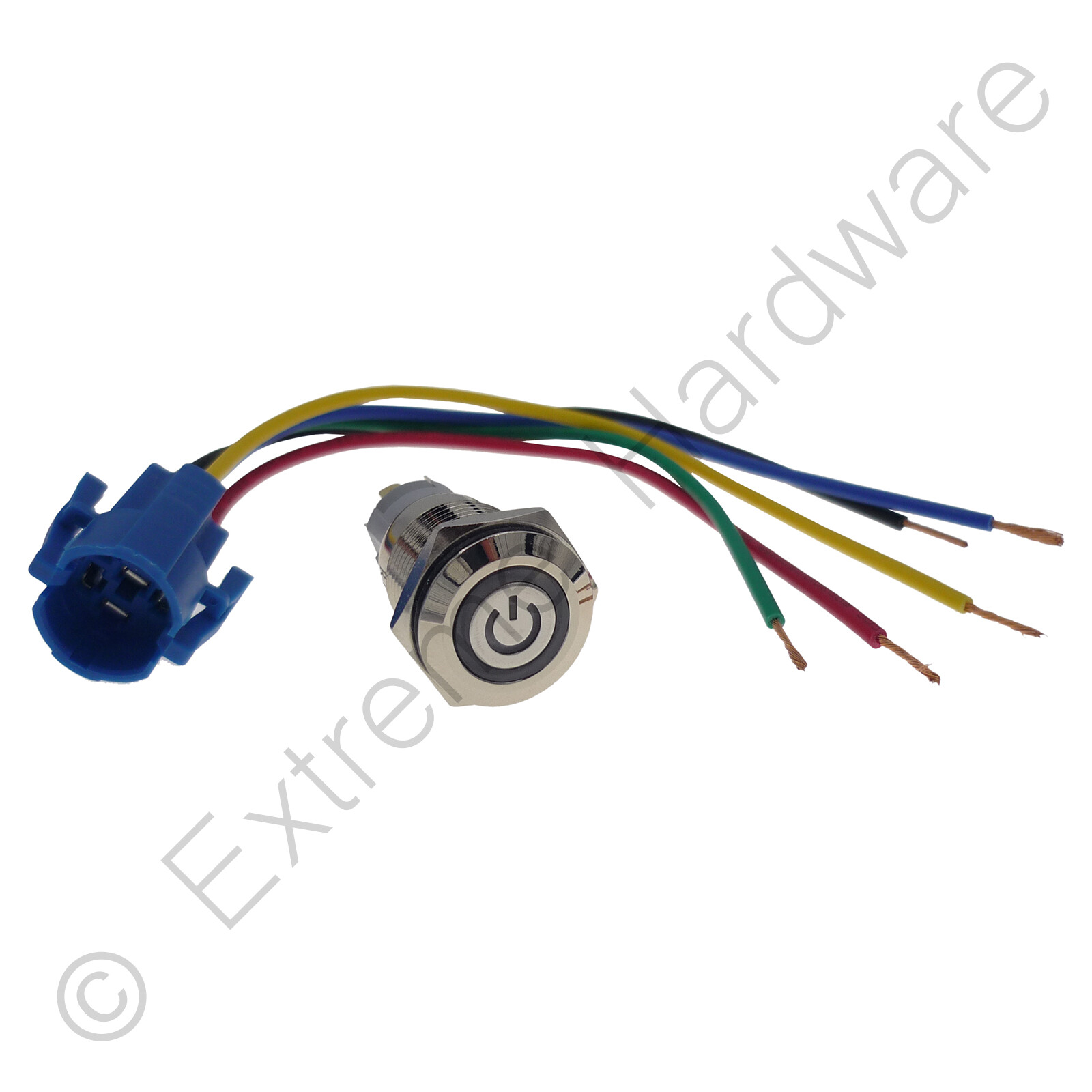 12V Red LED Illuminated Metal Latching Arcade Power Button 2.8mm ...