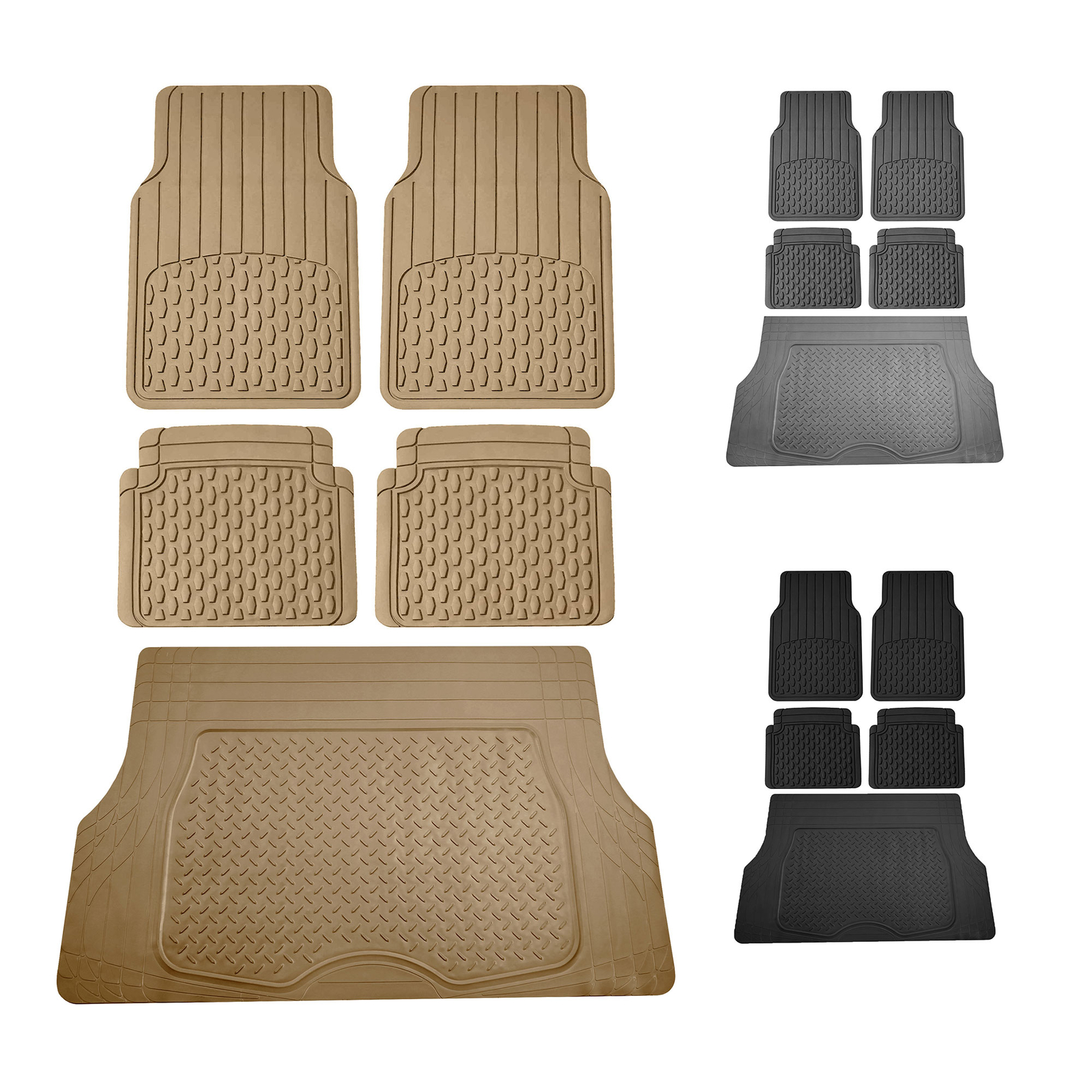 FH Group Universal Trimmable Rubber Car Floor Mats All Weather with ...