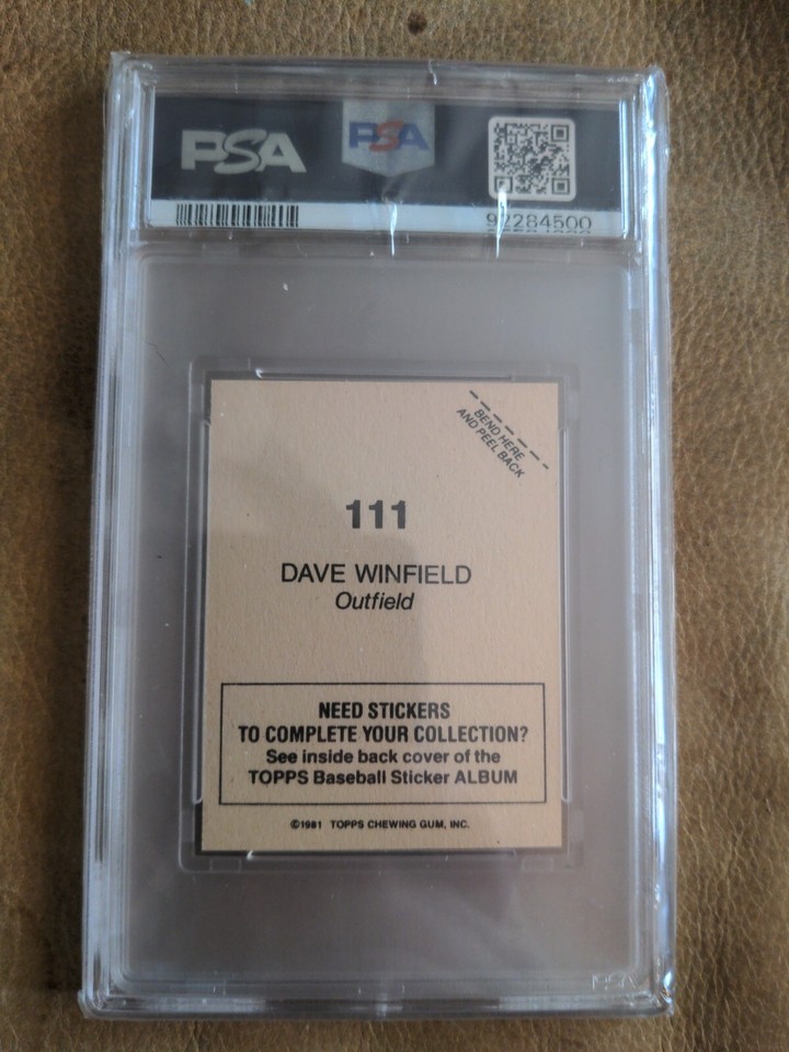 1981 TOPPS STICKERS #111 DAVE WINFIELD YANKEES HOF PSA 9 | eBay