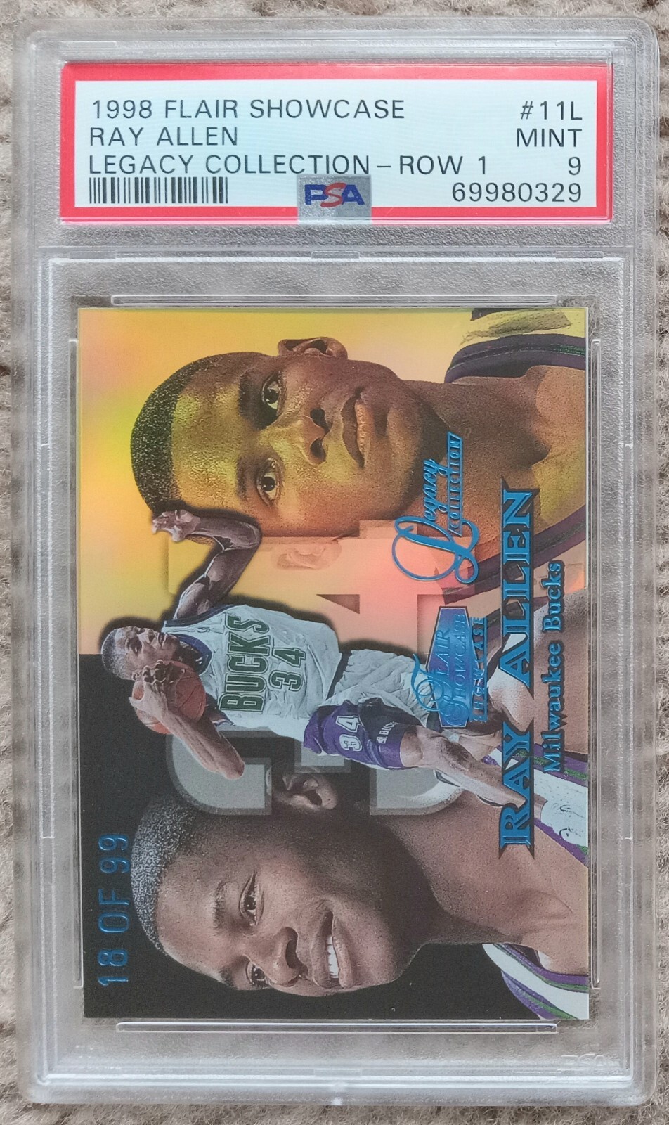 1998-99 Flair Showcase - Ray Allen #11L Legacy Collection Row 1 /99 for ...