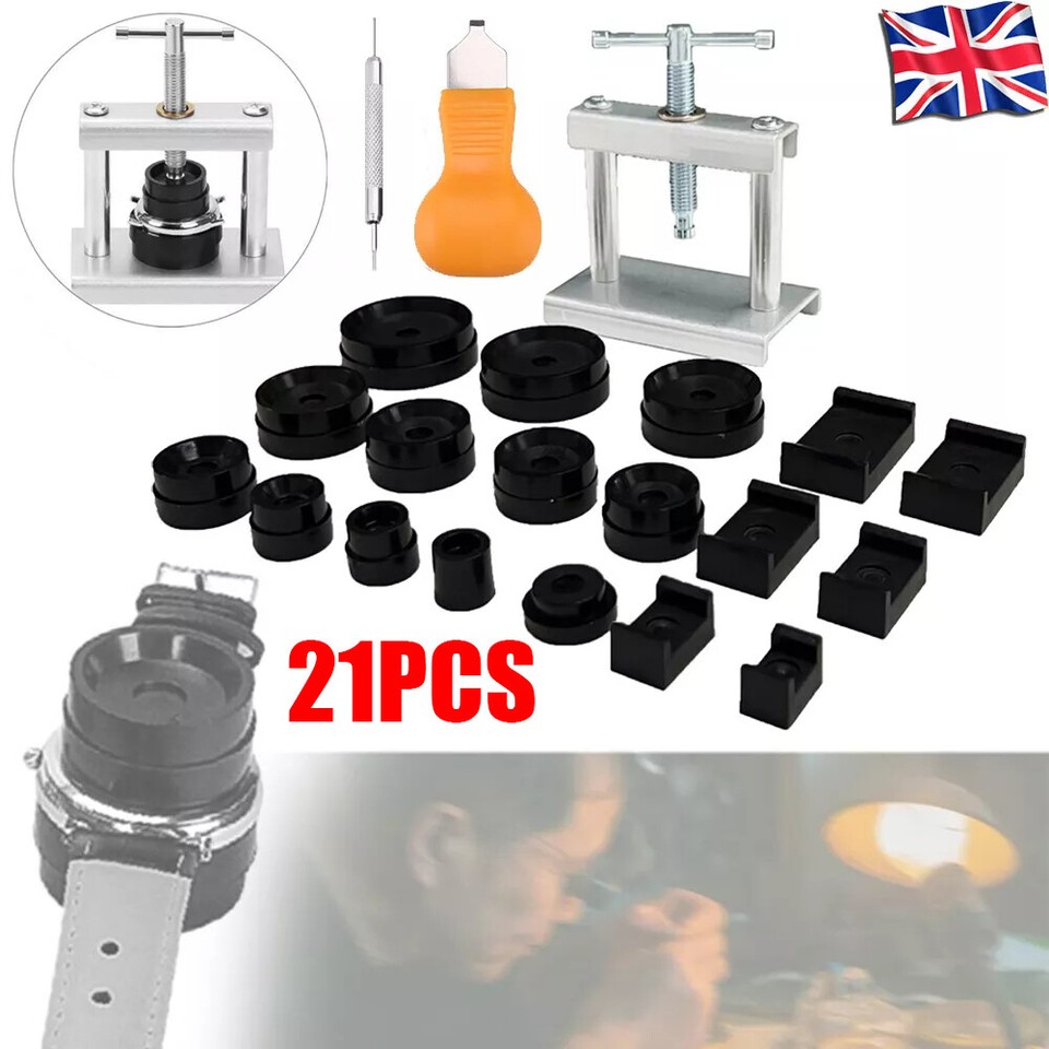 21PCS Watch Back Press Tool Kit with Fitting Dies Watch Case Repair ...