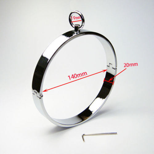 Stainless Steel/Metal Lockable Slave Neck Collar Choker Bondage ...
