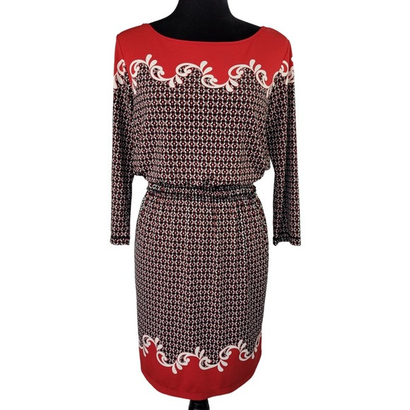 Max Studio Woman’s Red Black white Midi dress size S - Gem