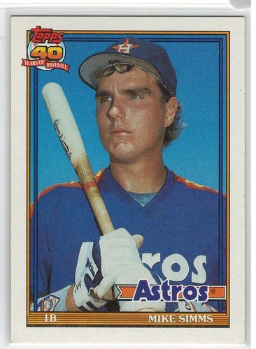 1991 Topps #32 Mike Simms Rookie Card RC Astros | eBay