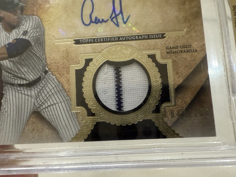 2017 Topps Tier 1 AARON JUDGE Auto Jersey / 100 BGS 9.5 GEM MINT 10 ...