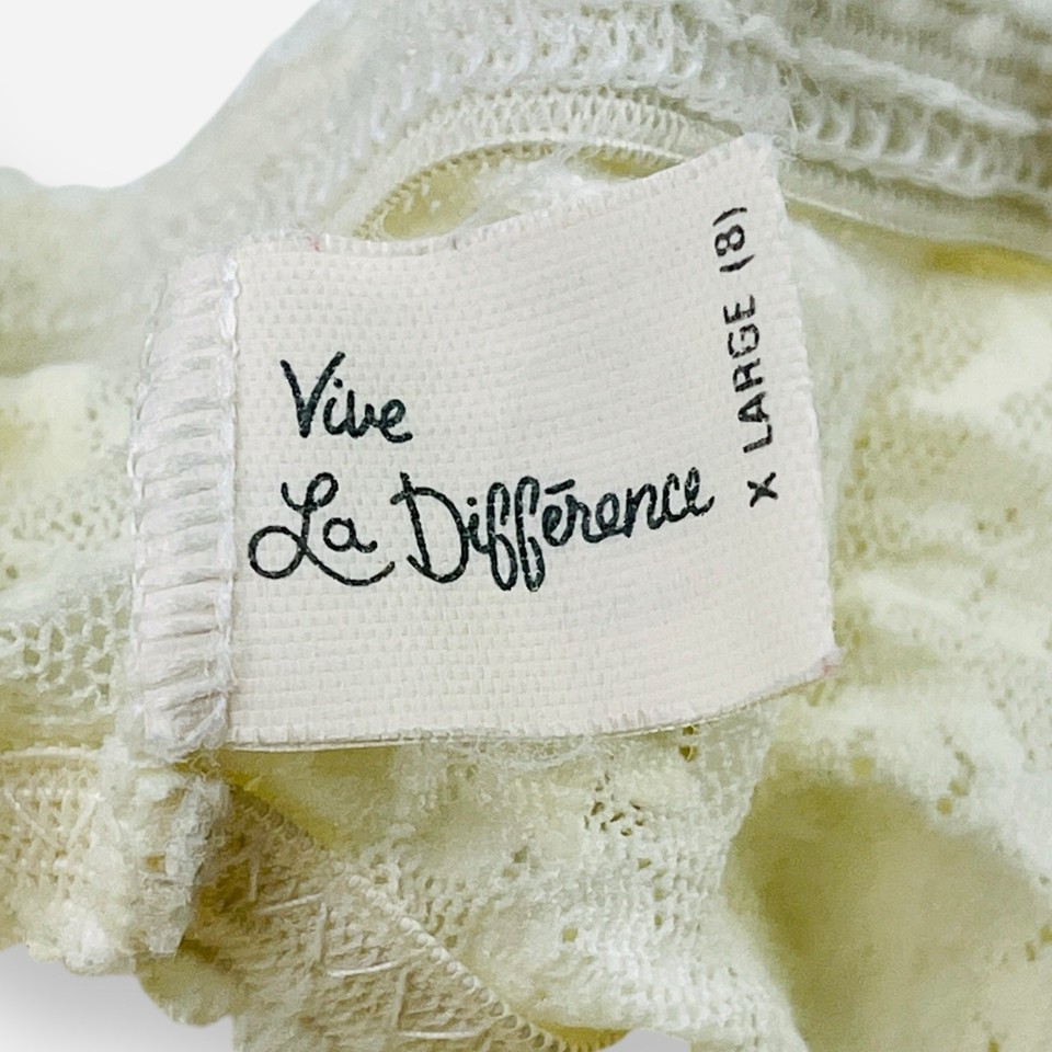 Vintage Vive La Difference Panties Cream Hi Cut High Waist Nylon Lace Sz XL 8 | eBay