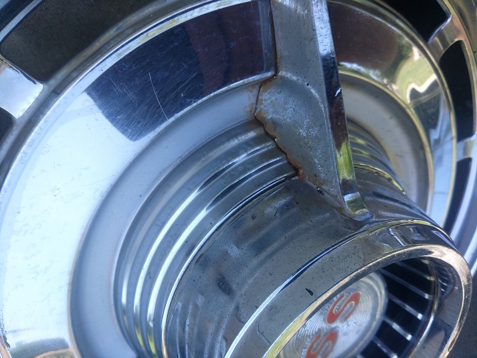 Vintage Chevy Impala SS 1963 Chrome, Black & Red 14” Hubcaps Set Of 4 ...