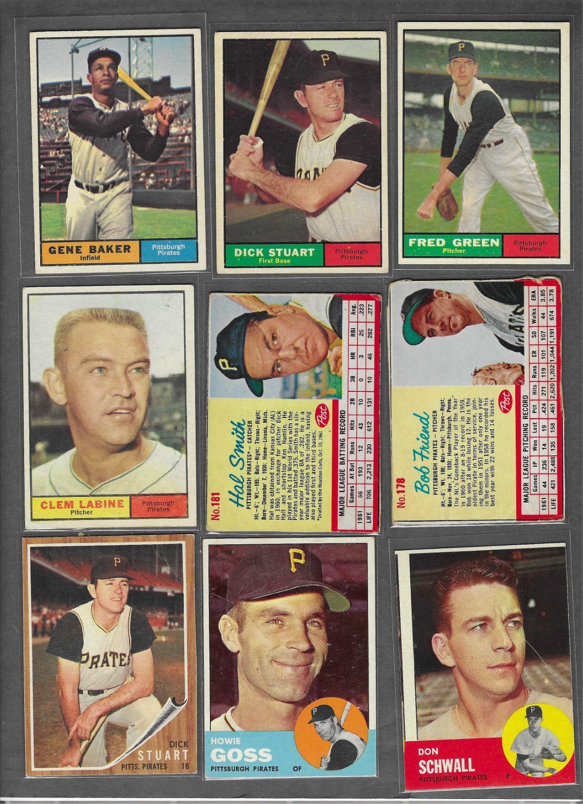(83) vintage Pittsburgh Pirates Topps baseball cards lot 1950's, 1960 ...