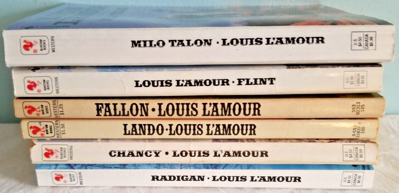 Louis L'Amour Lot Of 6 Bantam Paperbacks Milo Talon Flint Fallon Chancy ...