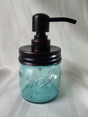 BALL MASON Jar 1/2 HALF Pint SOAP PUMP Dispenser~ STAINLESS STEEL MINI ...
