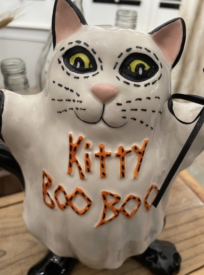 Blue Sky Clayworks KITTY BOO BOO Cat Halloween Figurine NWT 10” | eBay
