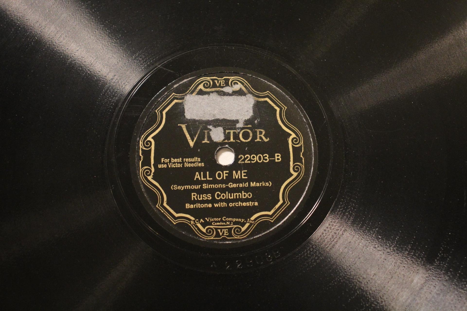 JAZZ RUSS COLUMBO All Of Me VICTOR 22903 EE- | eBay