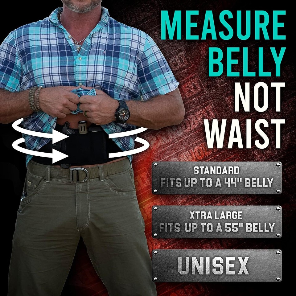 BRAVOBELT Belly Band Holster for Concealed Carry - For 9mm firearms ...