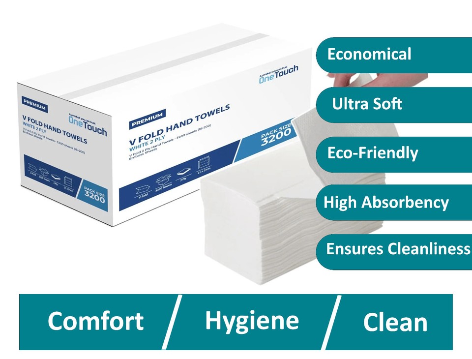 4000 Blue Paper Hand Towels V fold White tissues InterFold Premium ...