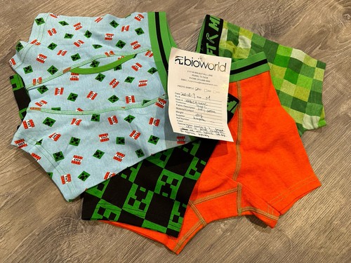 Minecraft Boxer Briefs 4 Pack Size 8 Medium Prototype First Sample | eBay