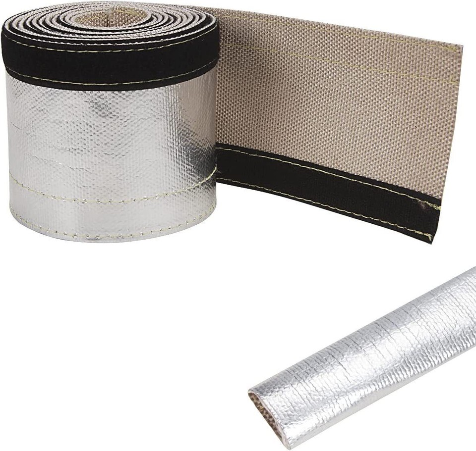 1"ID Metallic Heat Shield Sleeve 10Ft Insulated Wire Hose Cover Wrap ...