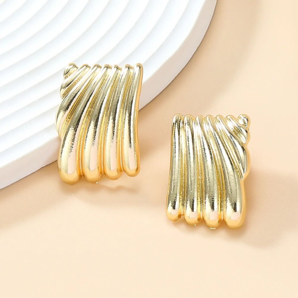 Striped Wave Stud Earrings Square Drop Earrings Ear Accessories Women Girls | eBay