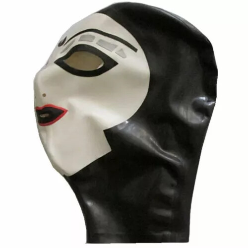 Open Eyes and Nostrils Rubber Unisex fancy Hood Unique Party Clubwear ...