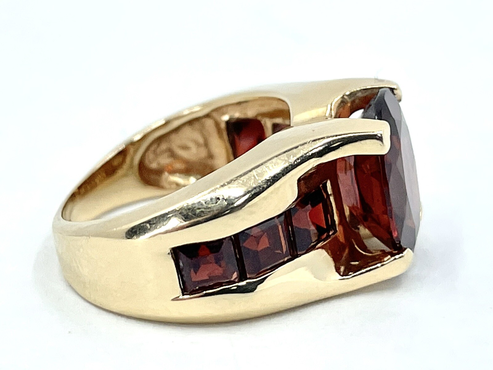 Designer John C. Rinker JCR 14K Yellow Gold Garnet Cocktail Ring Size 4 ...