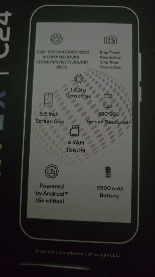 Vortex C24 Cellular 5.5” 16GB Unlocked-White 4G LTE NEW-Android 14 ...