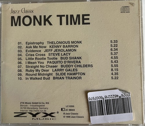 Various - Monk Time - (CD, Compilation) (Very Good Plus (VG+)) | eBay