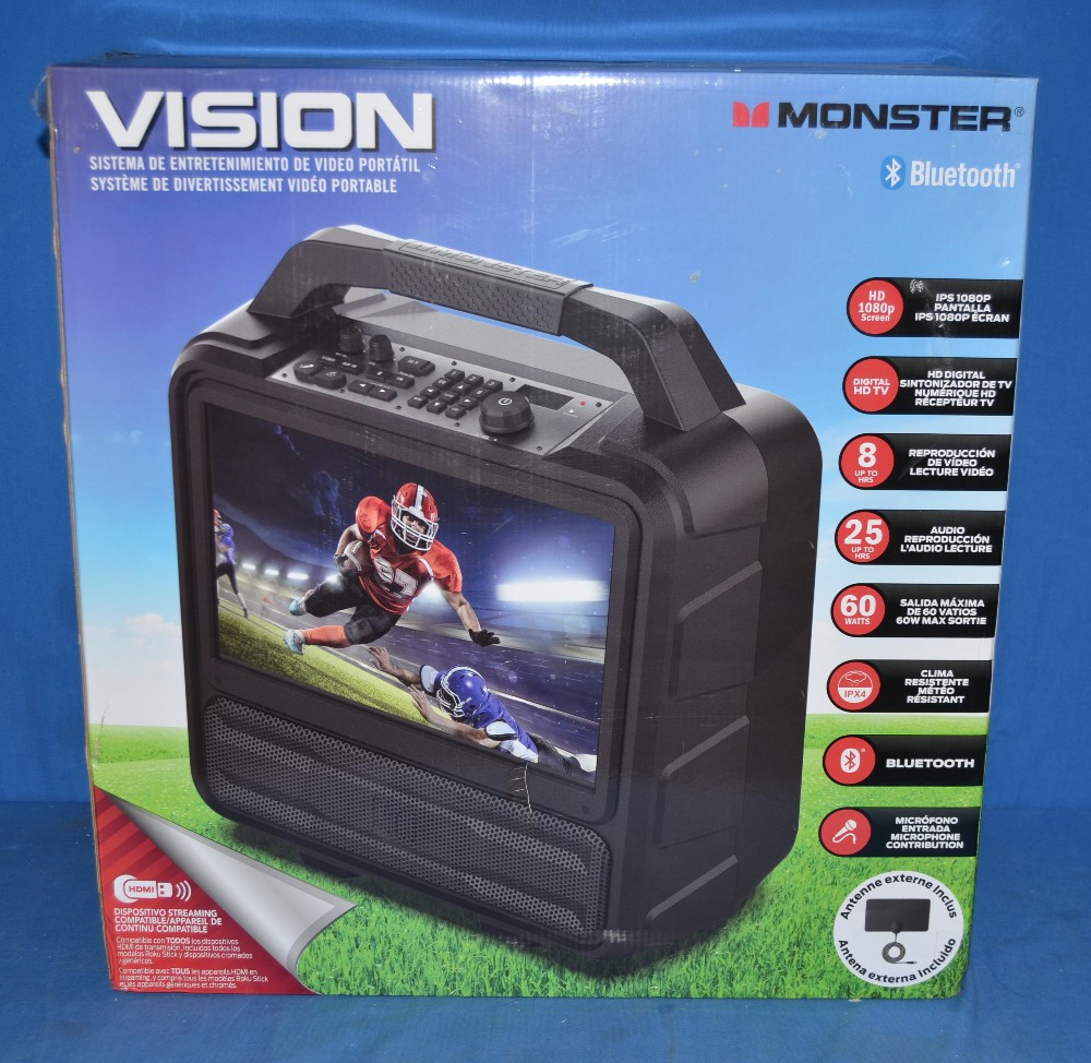 Monster Vision | Portable Entertainment System, 15.6” Full HD Screen ...