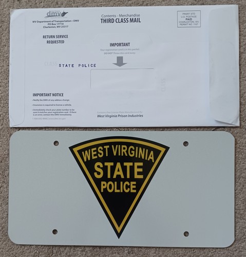 2006 West Virginia State Police Front License Plate New Old Stock ...