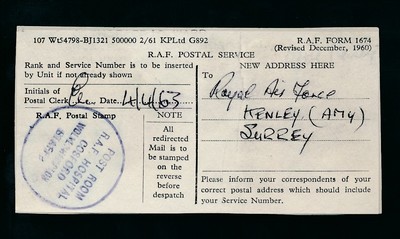 GB RAF HOSPITAL COSFORD HANDSTAMP 1963 REDIRECTION LABEL | eBay